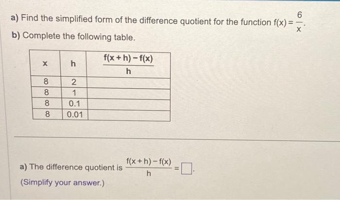 Solved a) Find the simplified form of the difference | Chegg.com