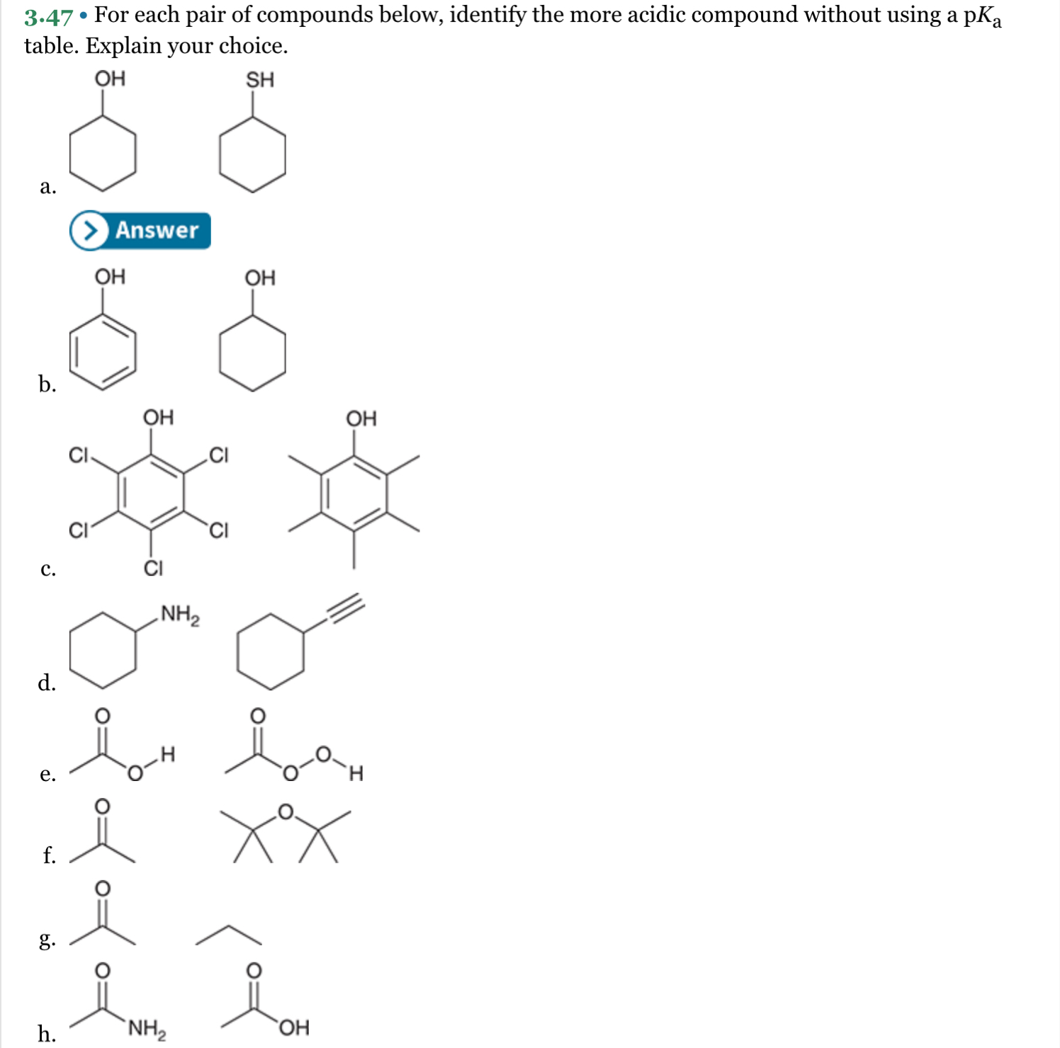 Solved For each pair of compounds below, identify the more | Chegg.com