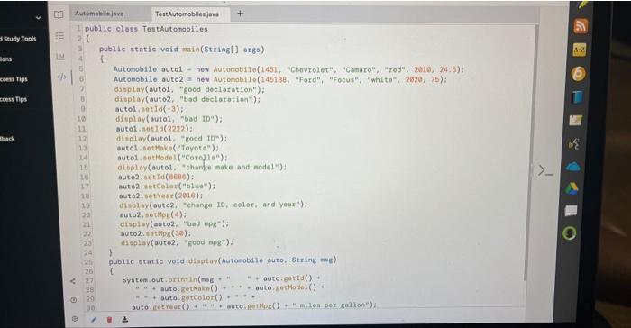 Solved Programming Exercise 5−8 ∨ [1] Automobilejava | Chegg.com