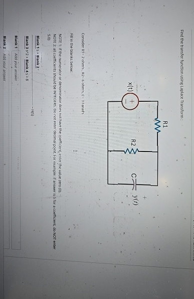 Solved Find the transfer function using Laplace | Chegg.com