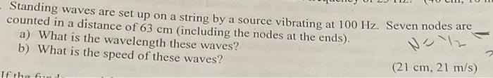 Solved Standing waves are set up on a string by a source | Chegg.com