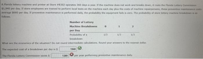 Solved A Florida lottery machine and printer at Store 48302 | Chegg.com