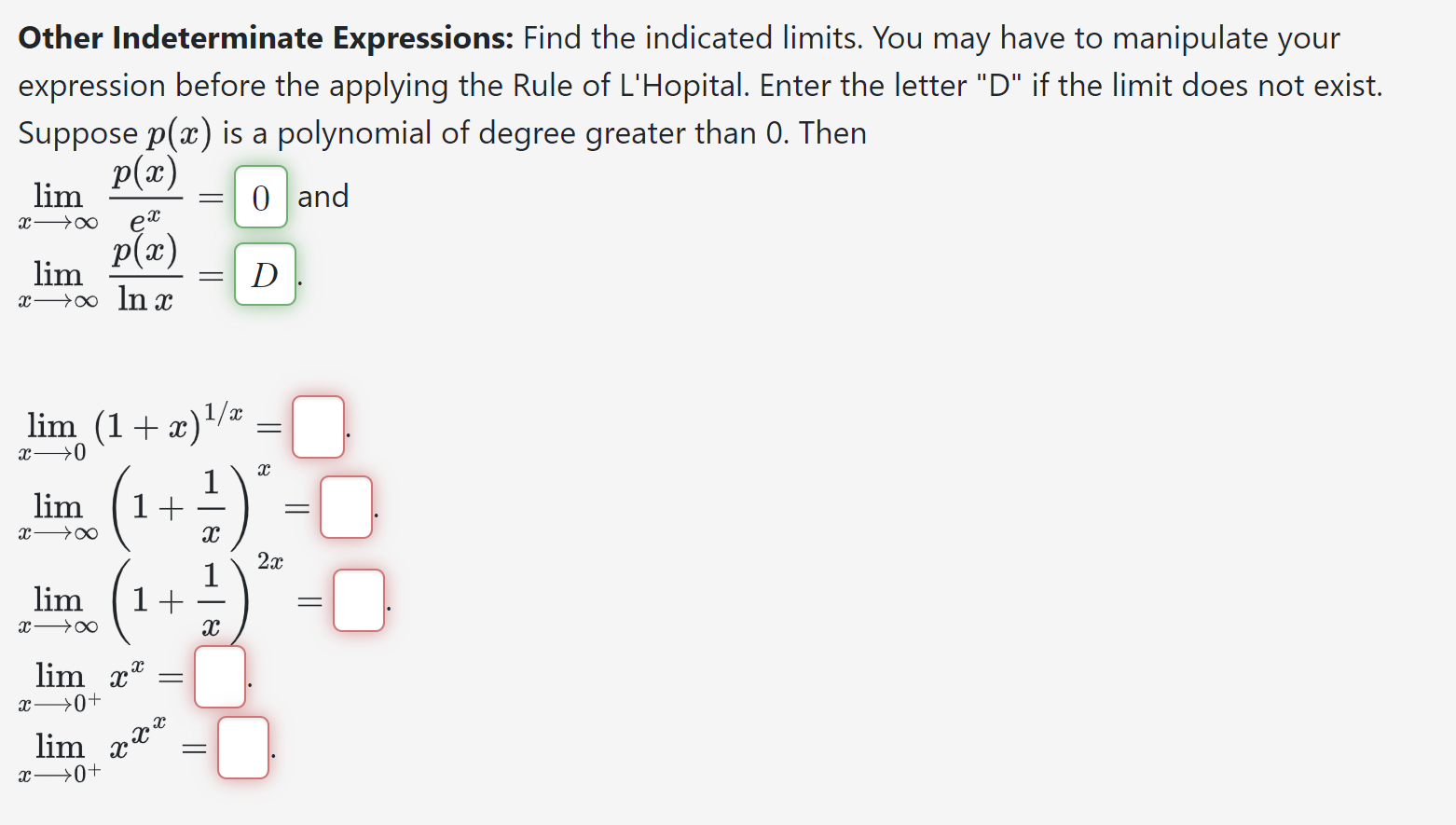 Solved Other Indeterminate Expressions: Find the indicated | Chegg.com