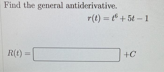 Solved Find An Antiderivative Of The Following Function