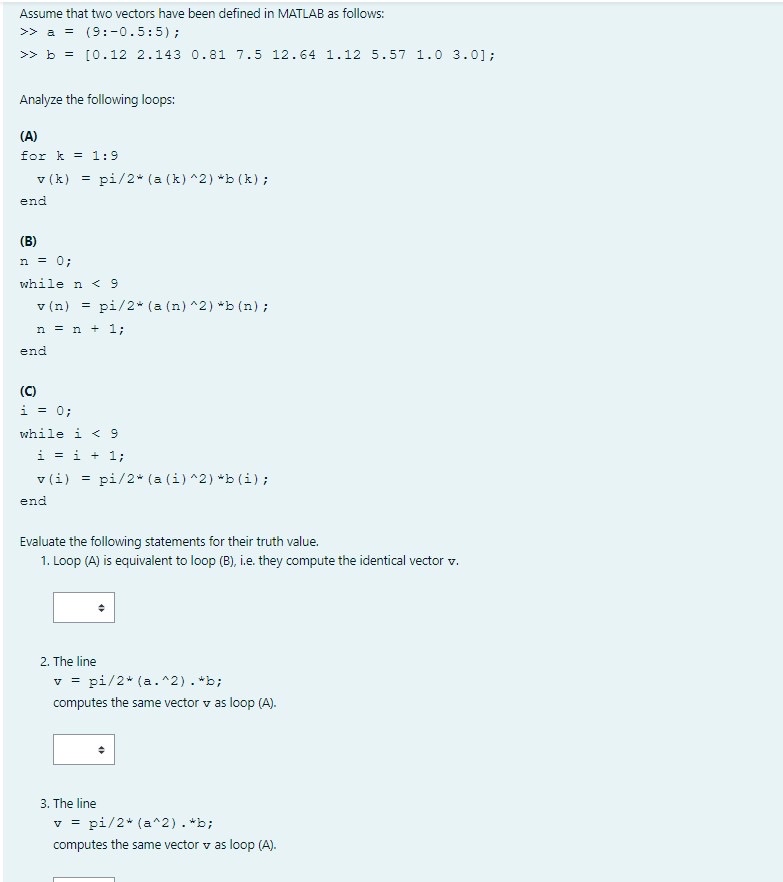 Assume that two vectors have been defined in MATLAB | Chegg.com