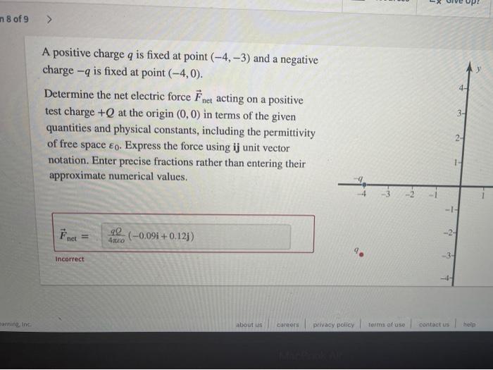Solved n 8 of 9 > 4- A positive charge q is fixed at point | Chegg.com