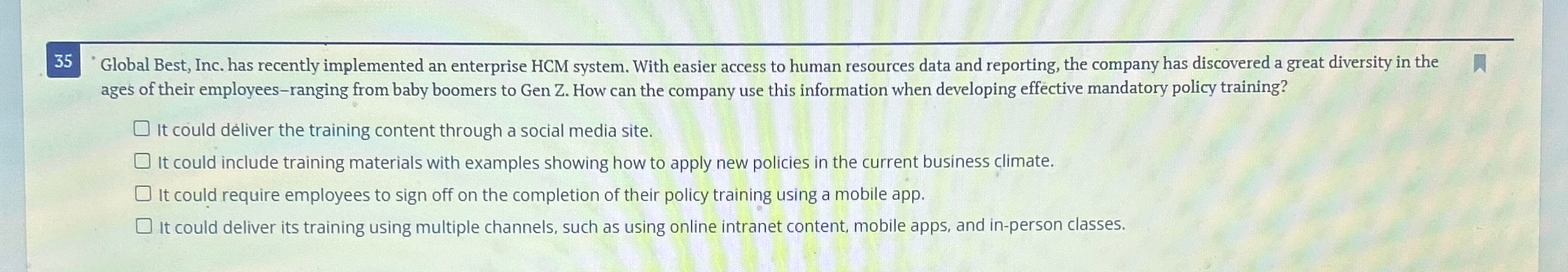 Solved 'Global Best, Inc. has recently implemented an | Chegg.com