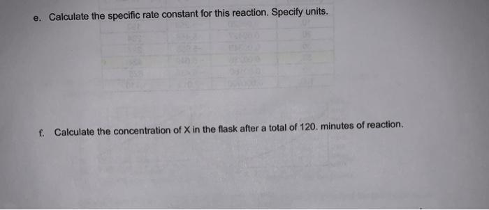Solved e. Calculate the specific rate constant for this | Chegg.com