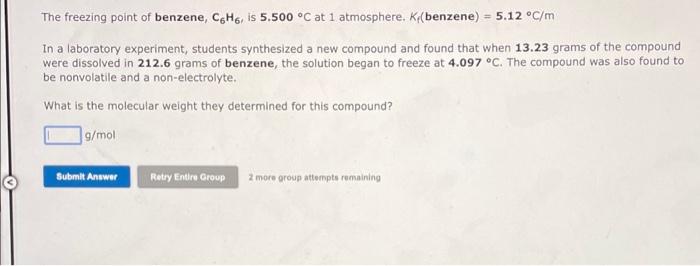 Solved Boiling Point Elevation/Freezing Point Depression | Chegg.com