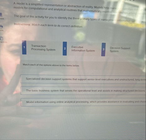 Solved A model is a simplified representation or abstraction | Chegg.com