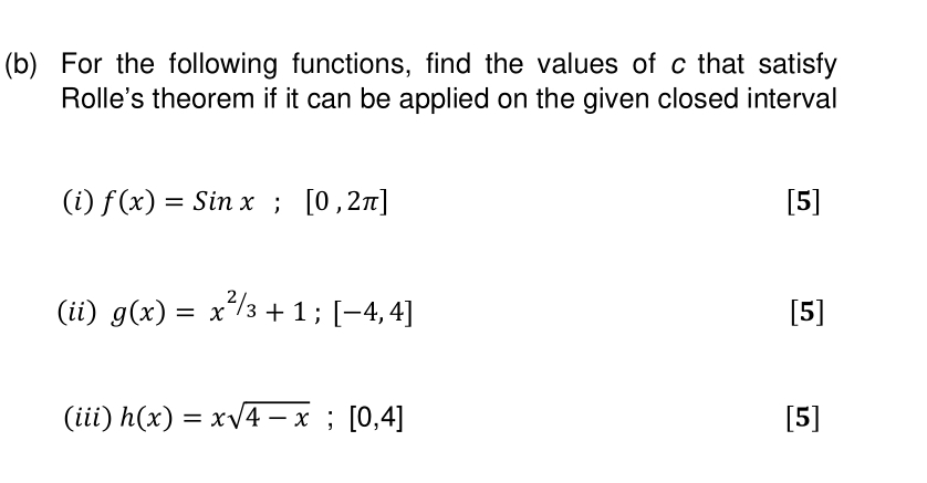 Solved (b) ﻿For the following functions, find the values of | Chegg.com