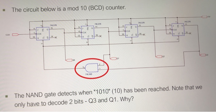 Solved • The circuit below is a mod 10 (BCD) counter. TALSTS | Chegg.com