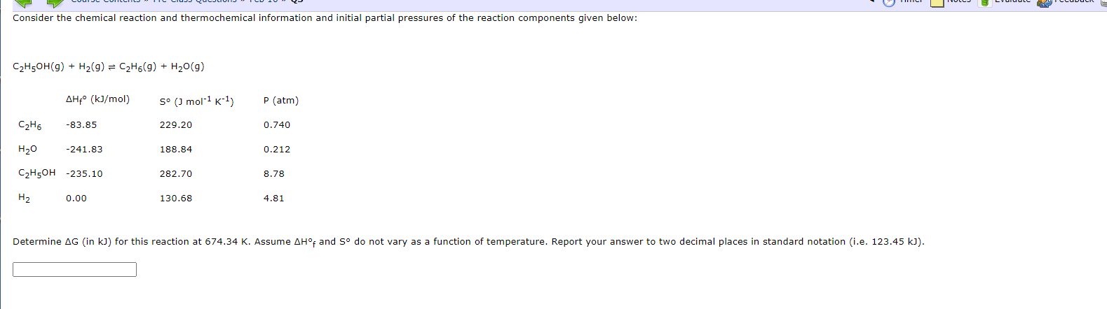 Solved Consider the chemical reaction and thermochemical | Chegg.com
