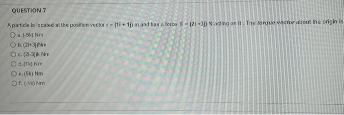 Solved A particle is located at the position vector | Chegg.com