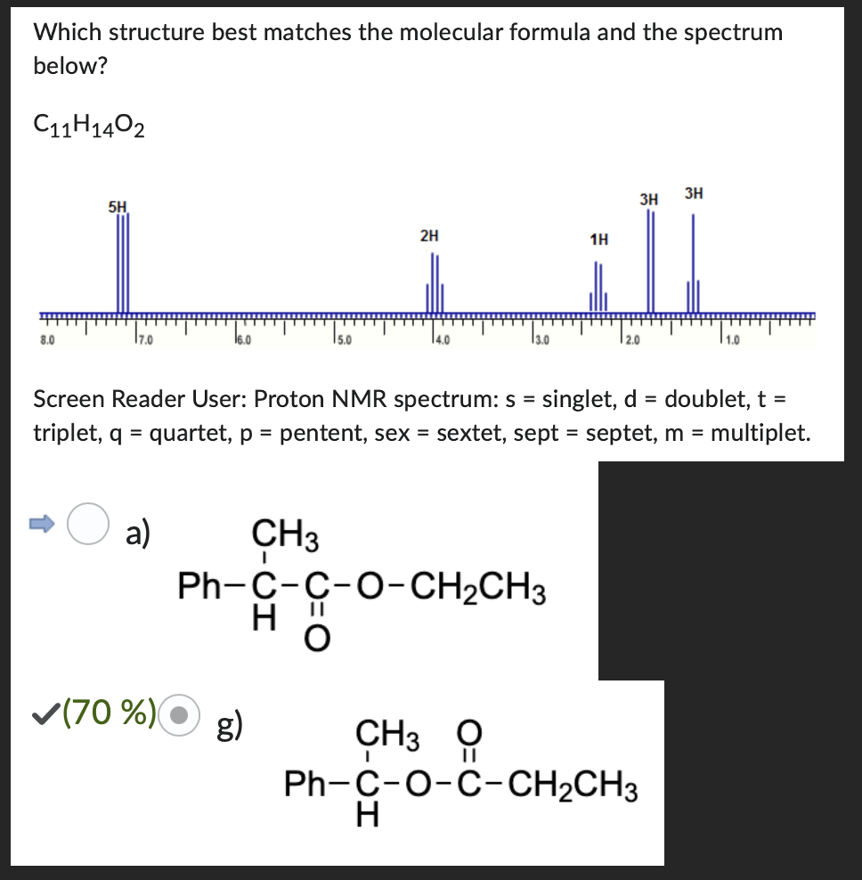 Solved Which structure best matches the molecular formula | Chegg.com
