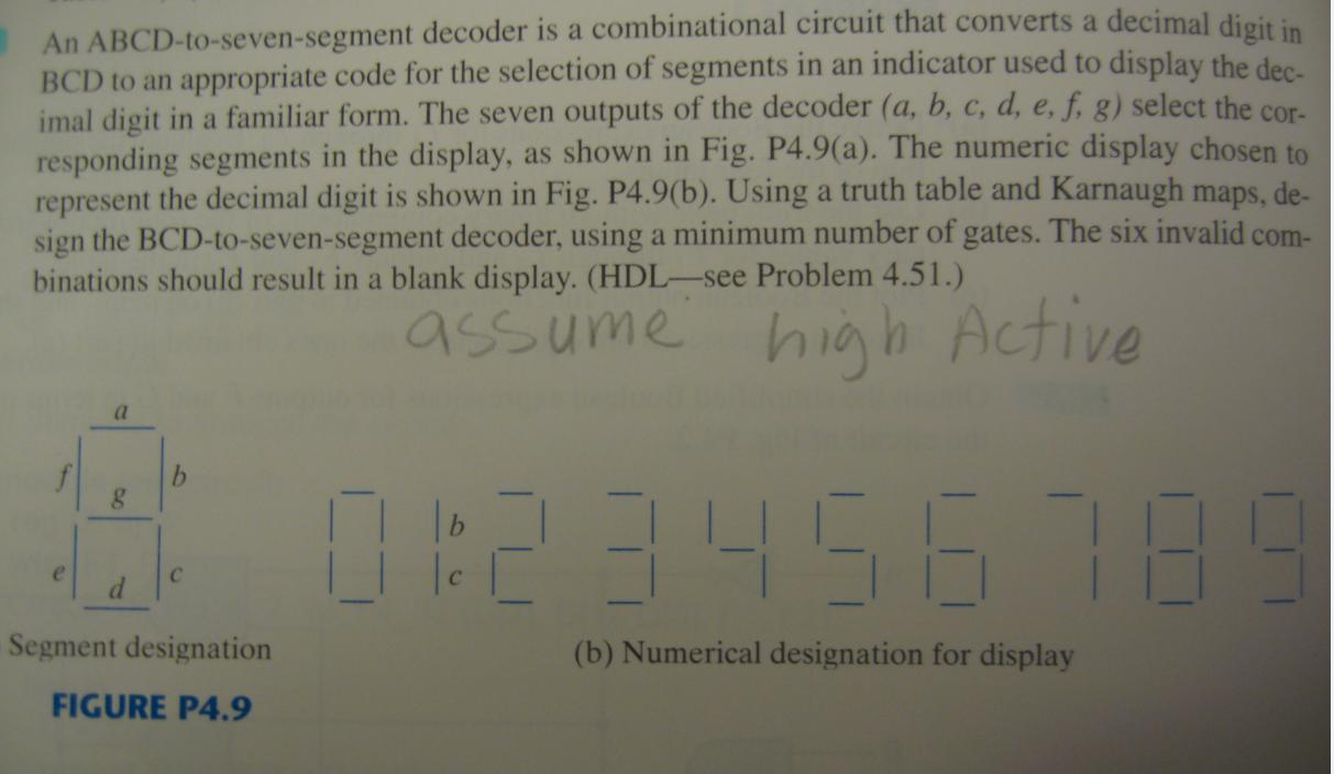 An Abcd To Seven Segment Decoder Is A Combinational