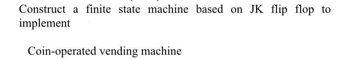 Solved Construct a finite state machine based on JK flip | Chegg.com