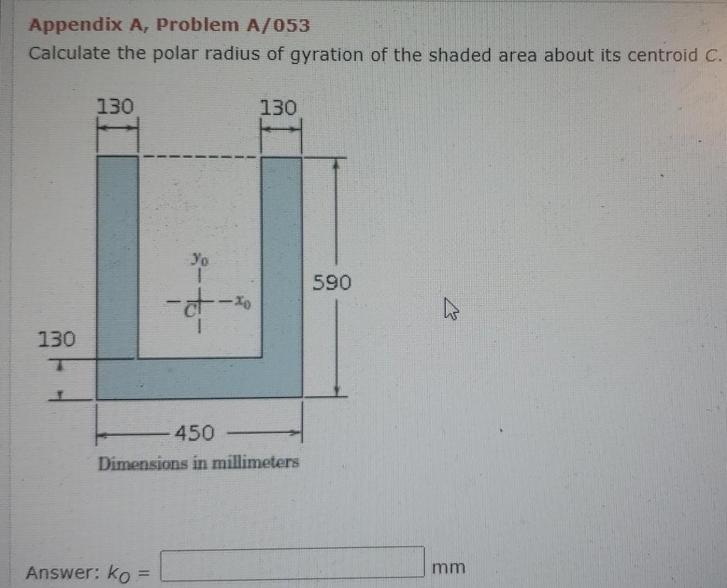 Solved Appendix A, Problem A/053 Calculate the polar radius | Chegg.com