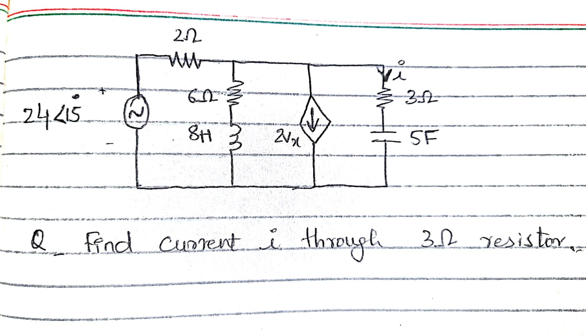 Kindly solve. Vx is the voltage across 6 ohm | Chegg.com