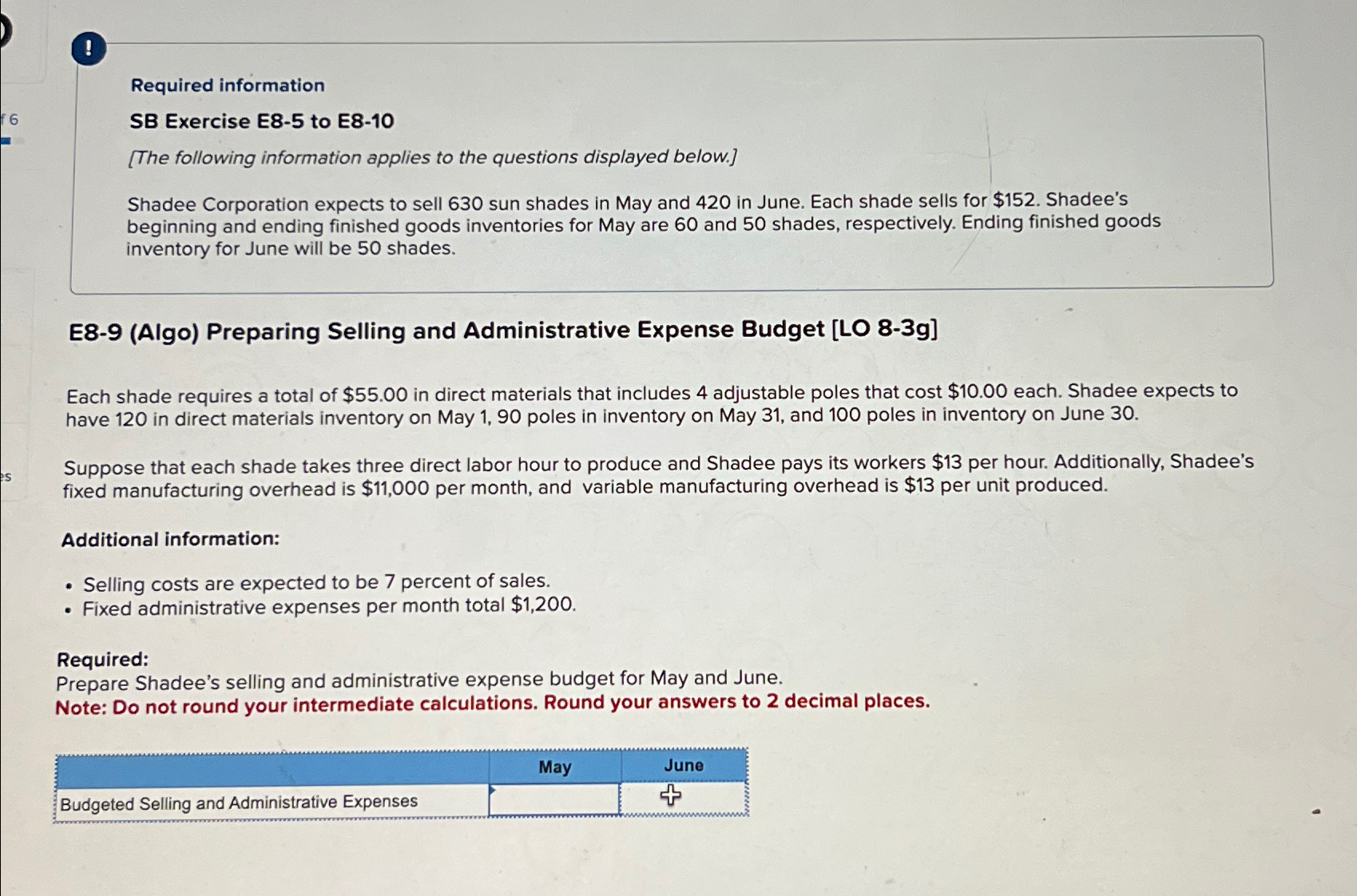 Solved !Required informationSB Exercise E8-5 ﻿to E8-10[The | Chegg.com