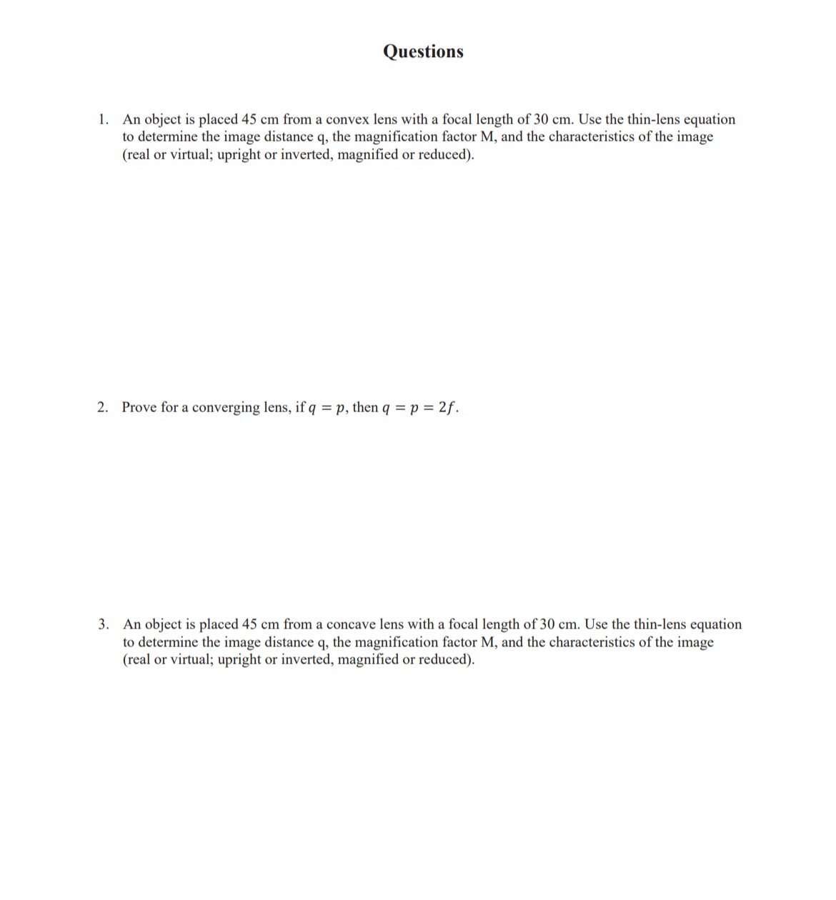 Solved QuestionsAn object is placed 45cm ﻿from a convex lens | Chegg.com