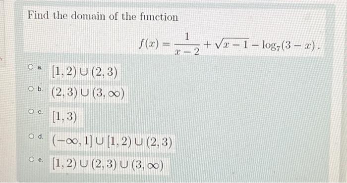 Solved Find the domain of the function | Chegg.com
