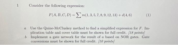 Solved 1 Consider the following expression: | Chegg.com