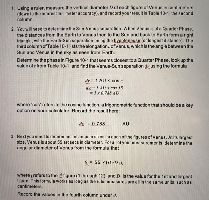Solved 4. Finally, you must determine the distance to Venus | Chegg.com