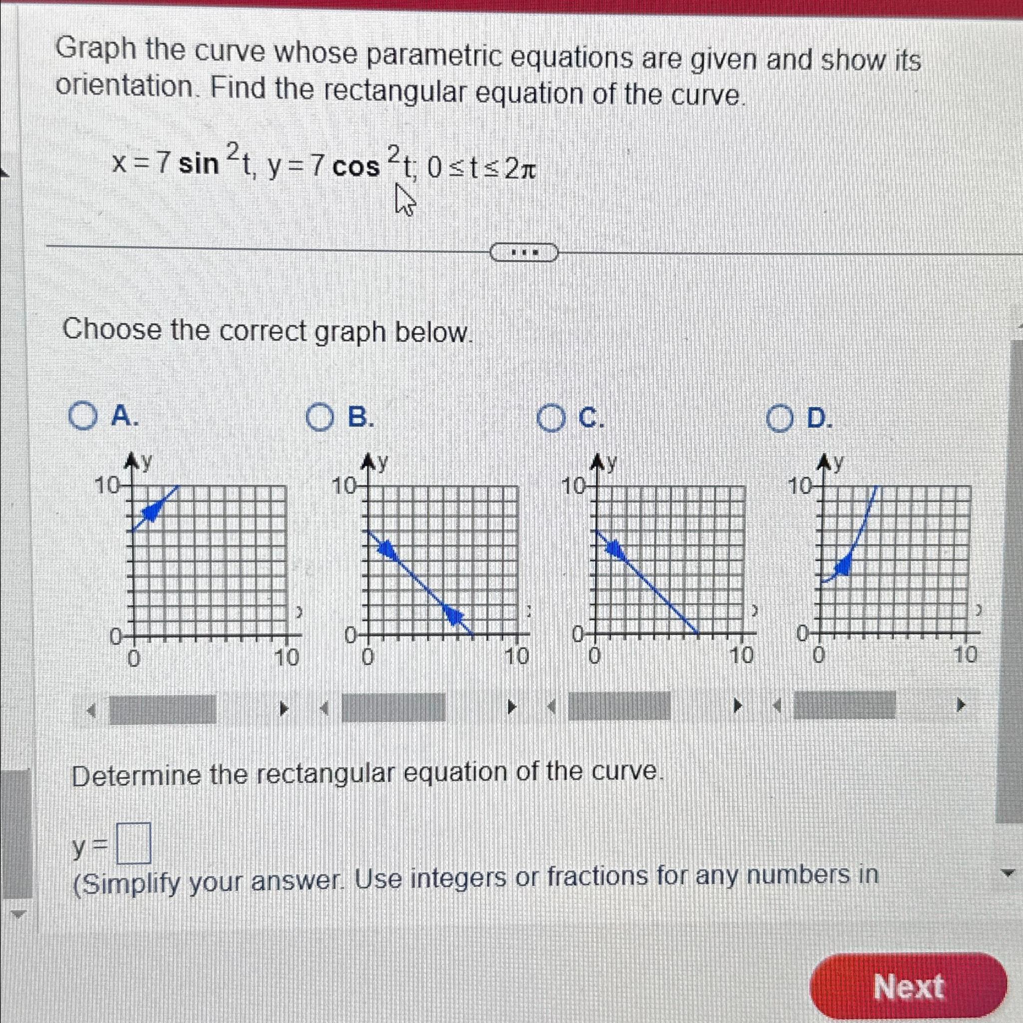 Solved Graph The Curve Whose Parametric Equations Are Given