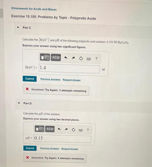 Solved Exercise 15.105: Problems by Topic-Polyprotic Acids | Chegg.com
