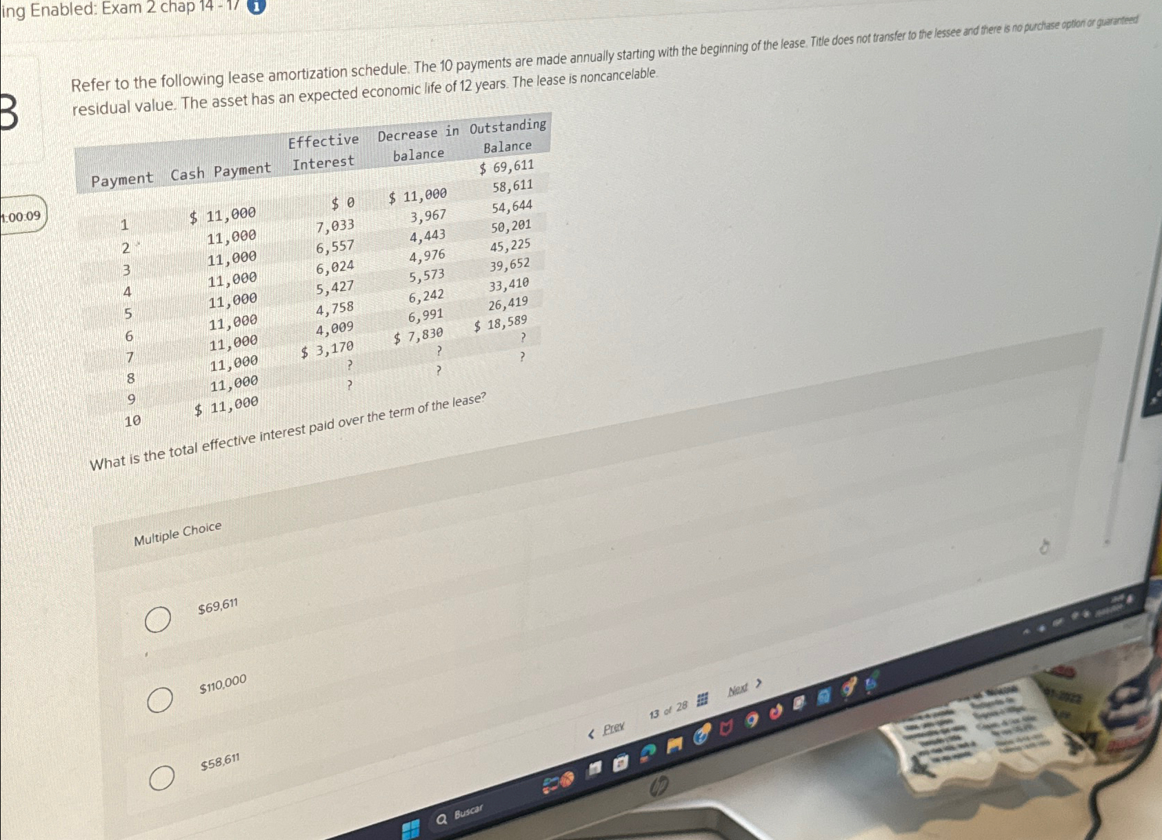 Solved Refer to the following lease amortization schedule. | Chegg.com