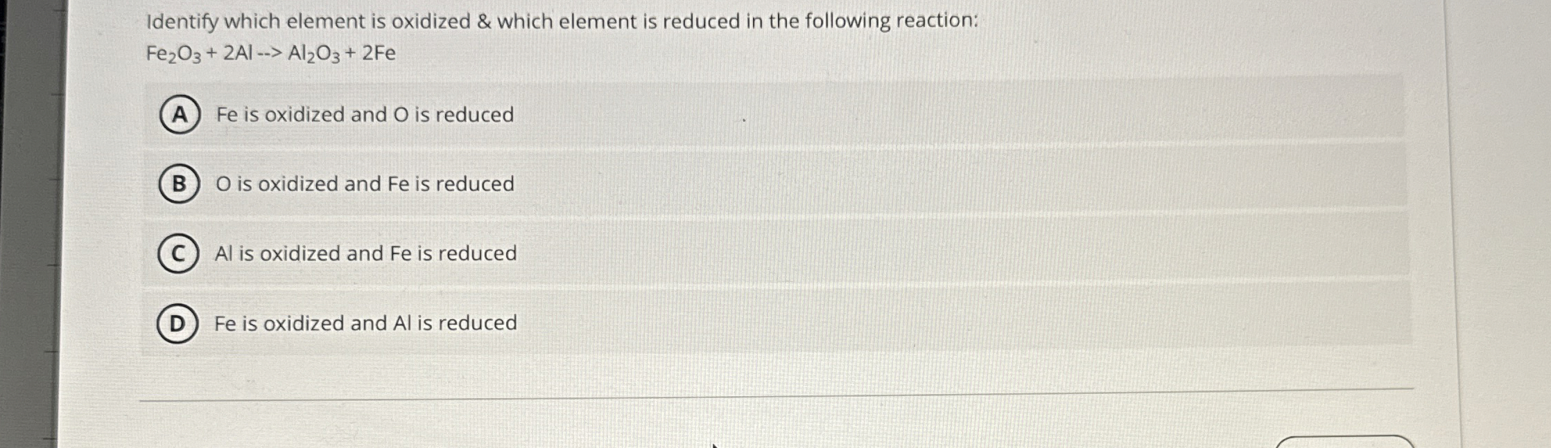 Solved Identify which element is oxidized & which element is | Chegg.com