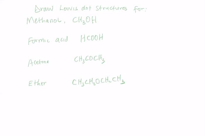 Solved Draw Lewis dot Structures for: Methanol, CH₂OH. | Chegg.com