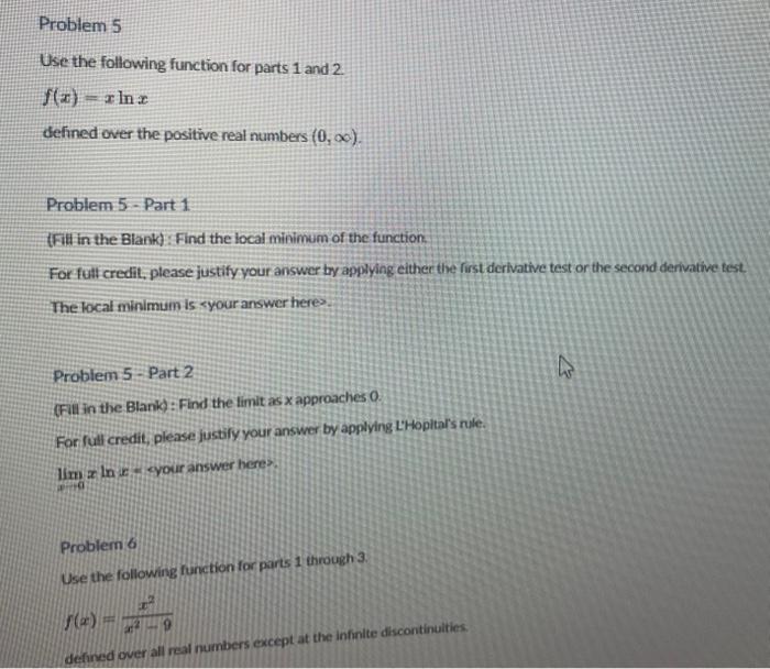 Solved Use the following function for parts 1 and 2 . | Chegg.com