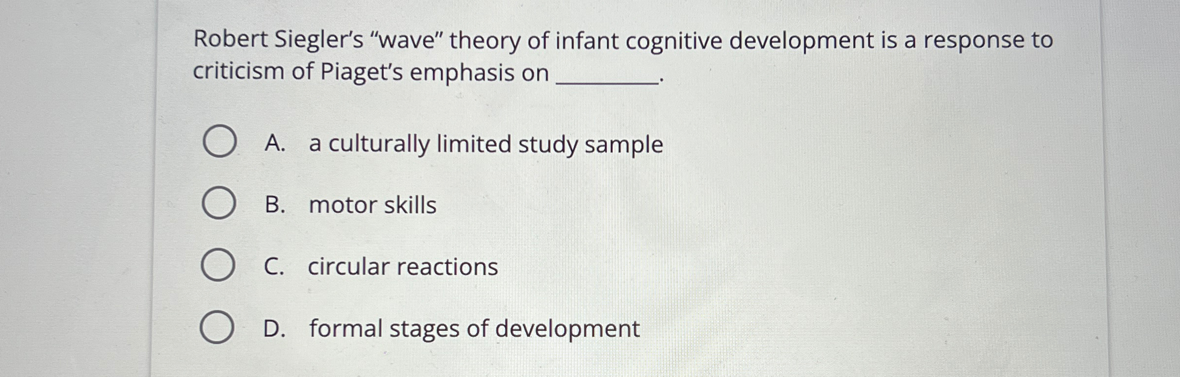Solved Robert Siegler's "wave" theory of infant cognitive | Chegg.com