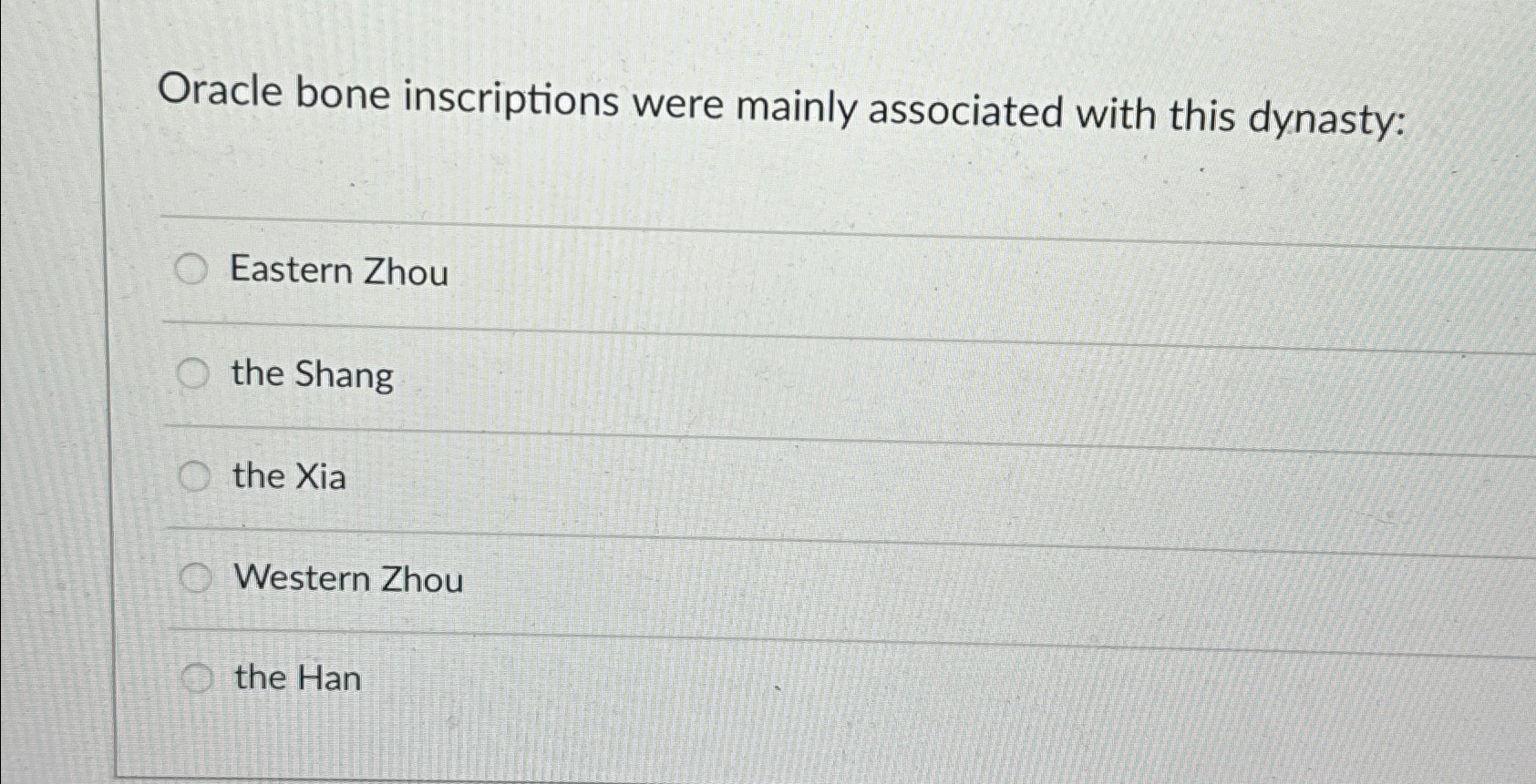 Solved Oracle bone inscriptions were mainly associated with | Chegg.com