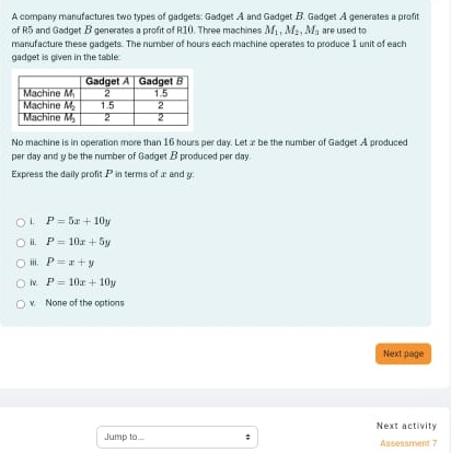 Solved by an EXPERT A company manufacturell two types of gadgets ...