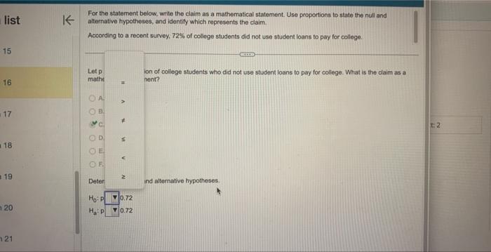 Solved For the statement below, write the claim as a | Chegg.com