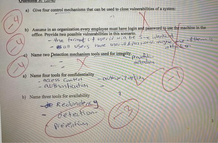 Solved a) Give four control mechanisms that can be used to | Chegg.com