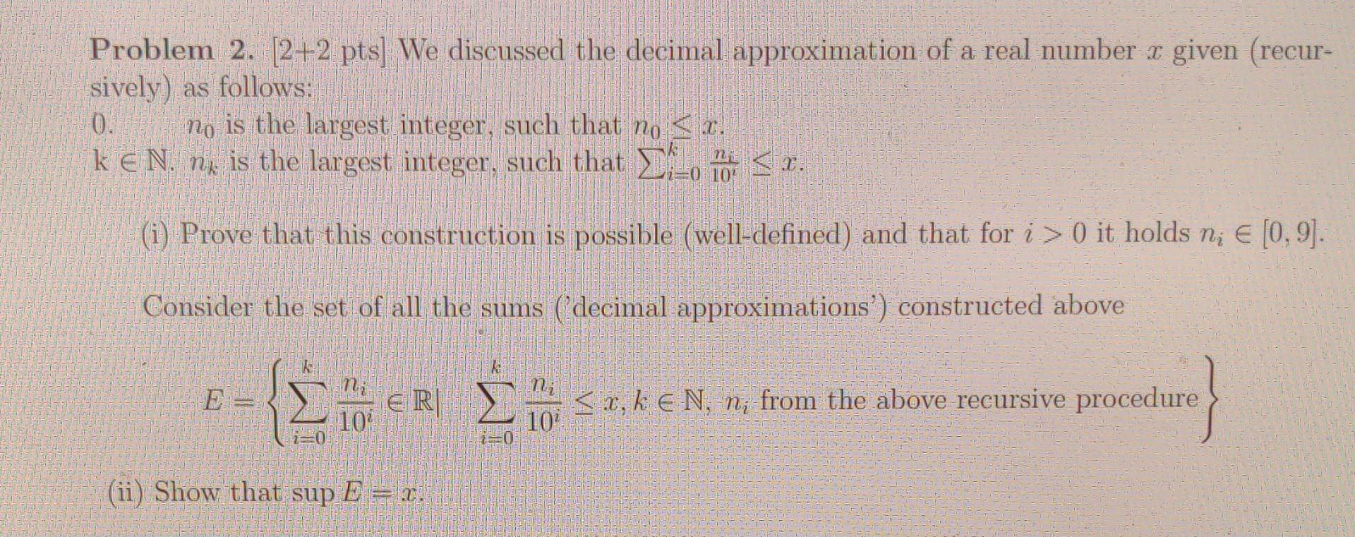 Solved Problem 2. [2+2 pts] We discussed the decimal | Chegg.com