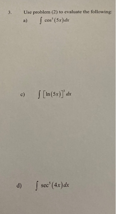Solved 2. Prove the following reduction formulas: n-1 a) | Chegg.com