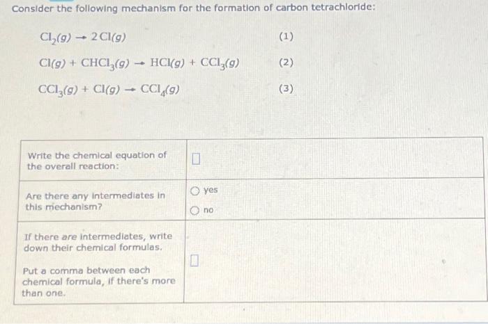 Solved Consider the following mechanism for the formation of | Chegg.com