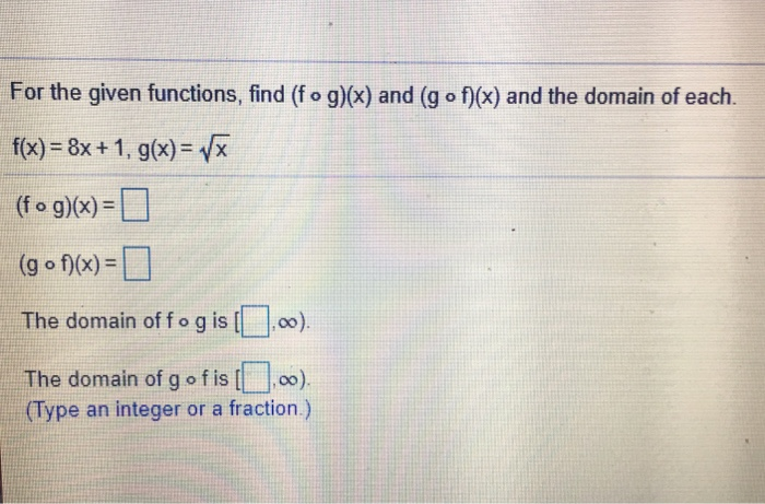 Solved For the given functions, find (fog)(x) and (gof)(x) | Chegg.com