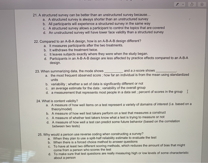 21. A structured survey can be better than an | Chegg.com