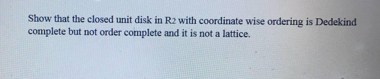 Solved Show that the closed unit disk in R2 with coordinate | Chegg.com