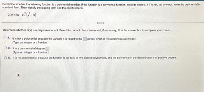 Solved Detemine whether the following function is a | Chegg.com Solved Detemine whether the following function is a | Chegg.com