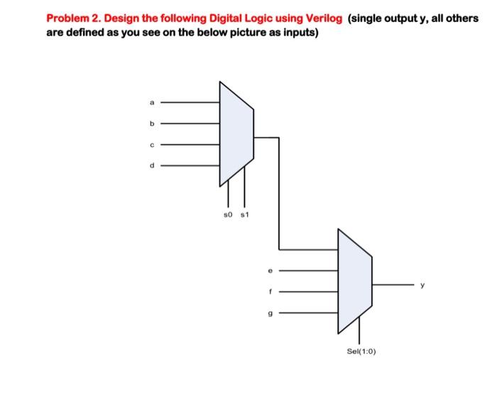 Solved Problem 2. Design the following Digital Logic using | Chegg.com
