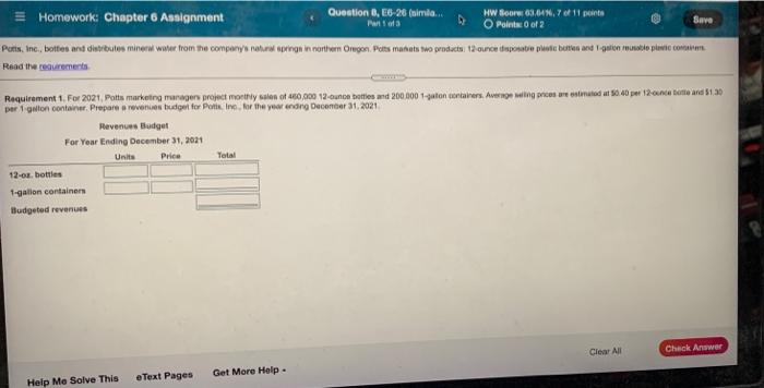 Solved Save Pro 3 3 Homework: Chapter 6 Assignment Question | Chegg.com
