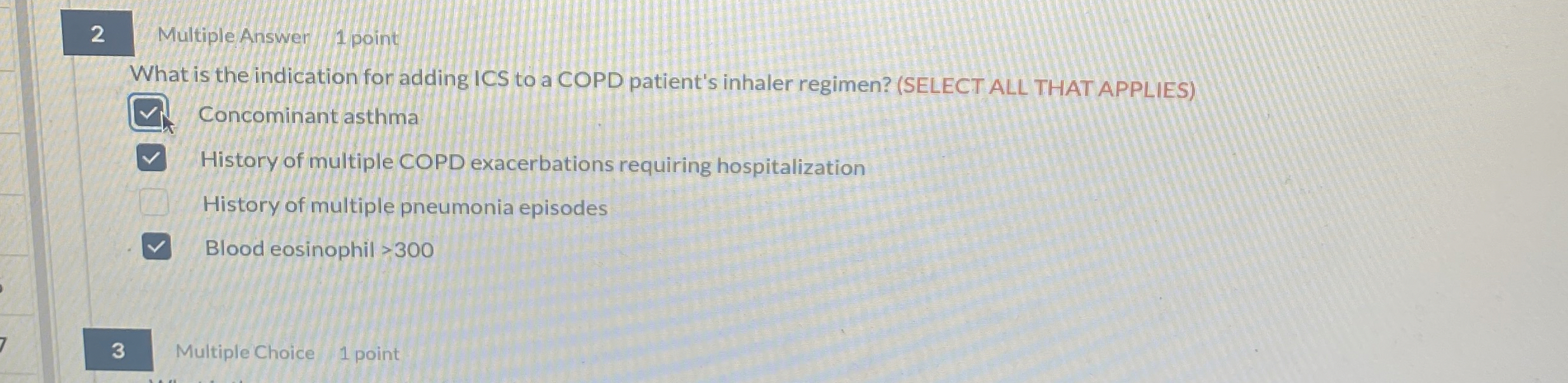 Solved 2Multiple Answer1 ﻿pointWhat is the indication for | Chegg.com
