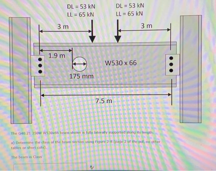 Solved DL = 53 kN LL = 65 kN DL = 53 KN LL = 65 KN 3 m 3 m | Chegg.com